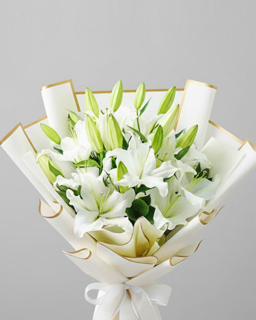 Fragrant White Lily Bouquet - Fresh Blooms Flowers Delivery Langley