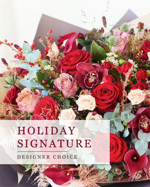 Signature Holiday Bouquet | Luxury Christmas Flowers | Fresh Blooms ...
