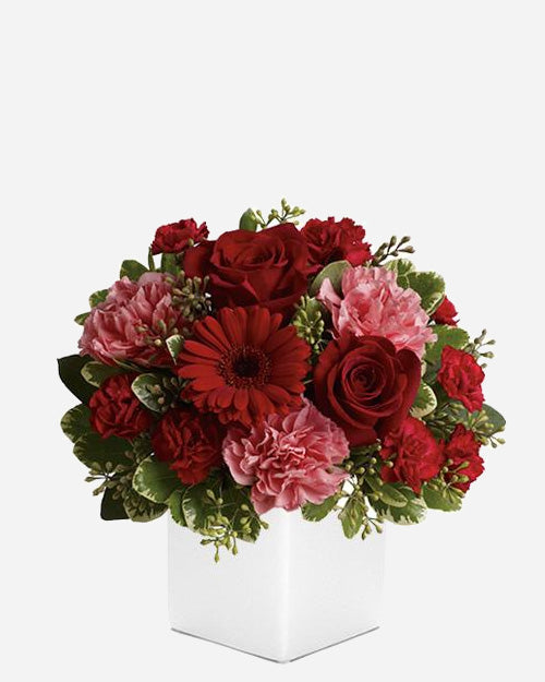 Together Forever - Red Roses and Pink Carnations - Fresh Blooms – Fresh ...