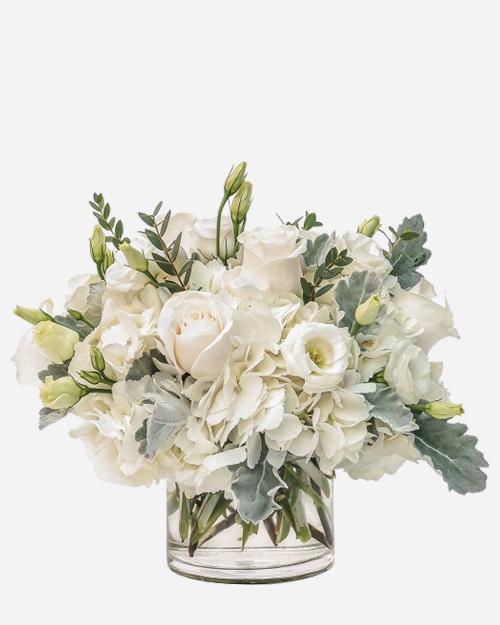 Isle of White - White hydrangeas & white Roses - Fresh Blooms Langley ...